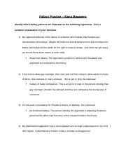 Fallacy Practice Docx Fallacy Practice Alana Mogavero Identify Which Fallacy Patterns Are