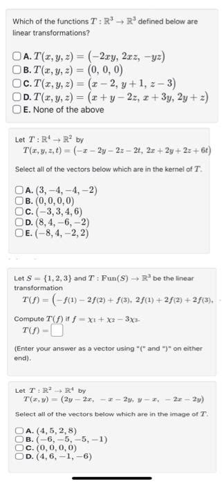 Solved Which Of The Functions T R R Defined Below Are Chegg Com