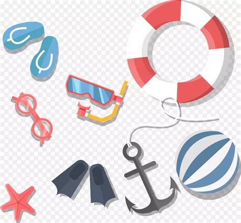 矢量手绘海边度假元素png图片素材下载 图片编号vyeabmny 免抠素材网