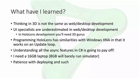 introduction to hololens development ppt free download