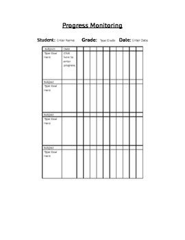 Progress Monitoring Form By Jessica MacRae Teachers Pay Teachers