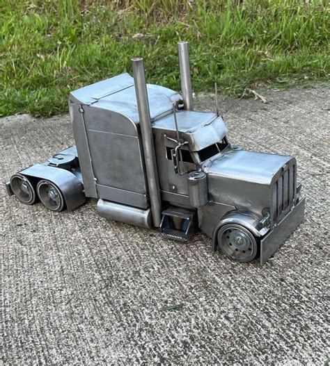 Welded Model Semi Truck Metal Art