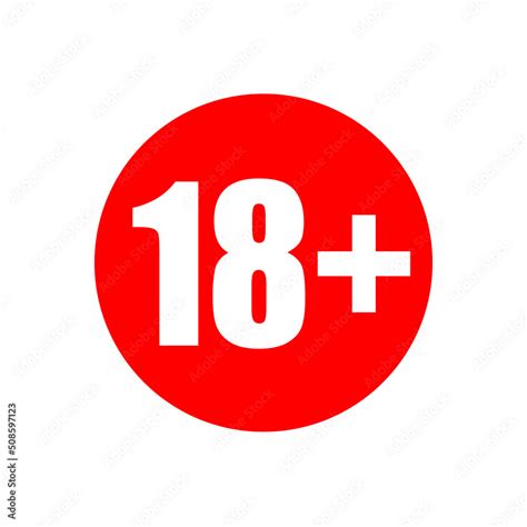 Plus Jpeg Image Icons Set Under Not Sign Number Eighteen Circle Age Registration Signs