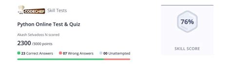 akash selvadoss n on linkedin python codechef skilltest programming datascience learning