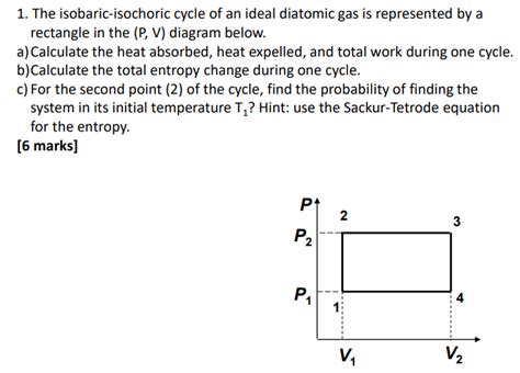 Solved 1 The Isobaric Isochoric Cycle Of An Ideal Diatomic