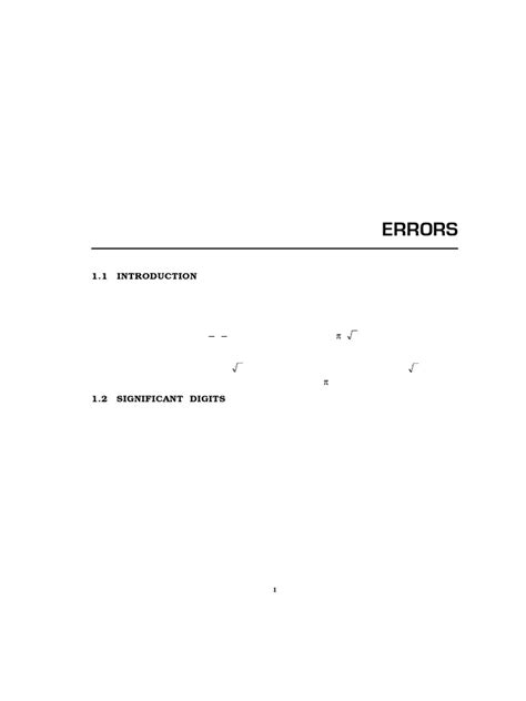 Numerical Analysis Chapter 1 Errors Pdf Numbers Significant