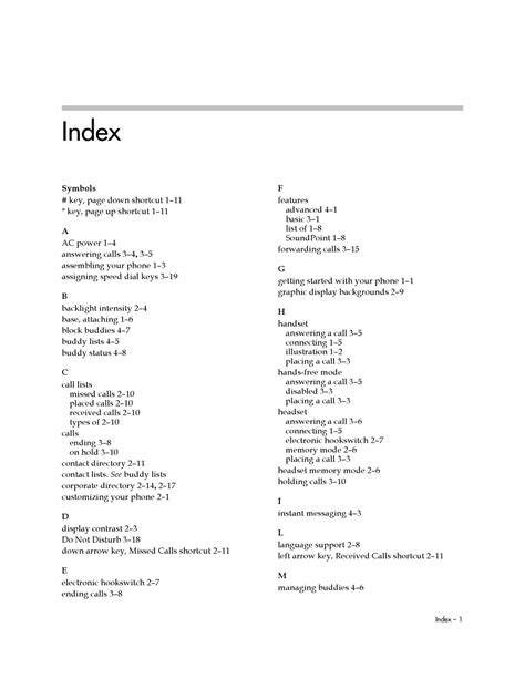 Index Polycom 560 Specification