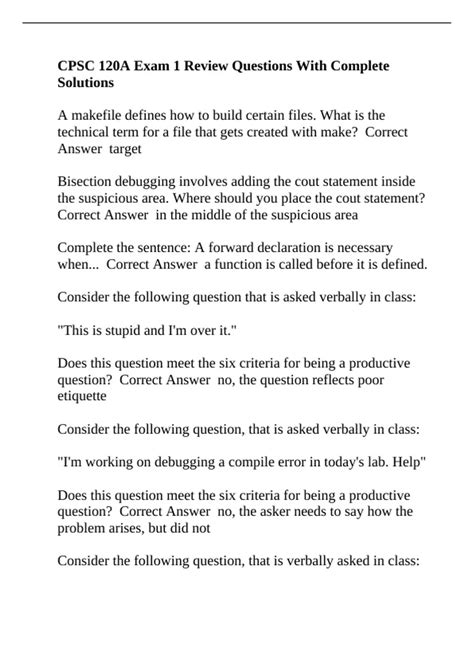 CPSC A Exam Review Questions With Complete Solutions CPSC A Stuvia US