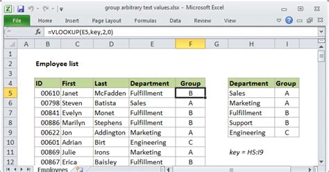 Group Arbitrary Text Values Excel Formula Exceljet