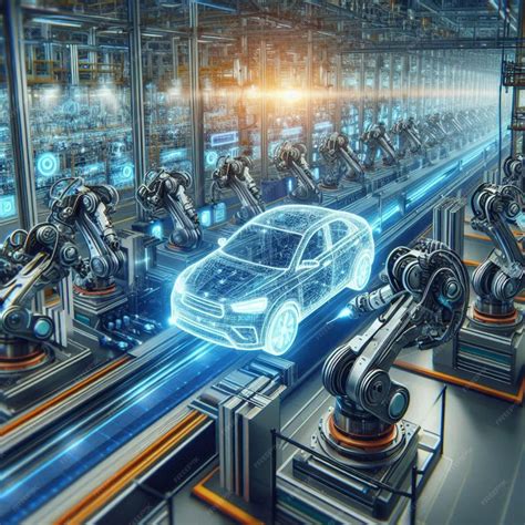 Premium Photo Innovative Robotic Assembly Line A Hightech Depiction Of A Robotic Assembly Line