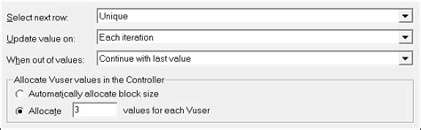 Loadrunner Parameter Settings Combination Of Parameter
