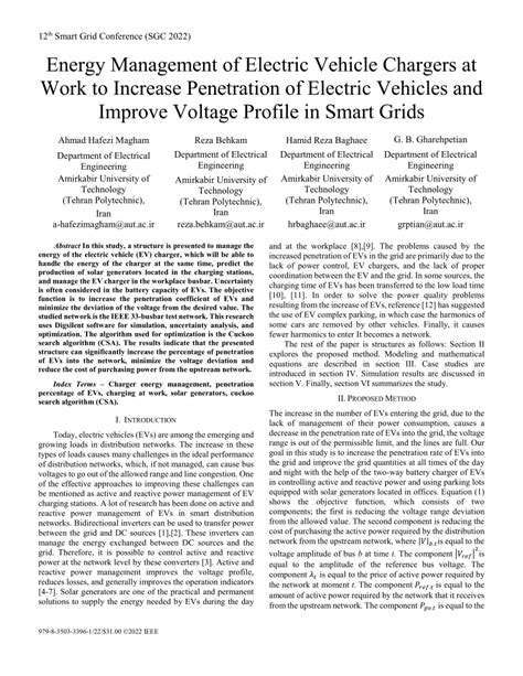 Pdf Energy Management Of Electric Vehicle Chargers To Increase