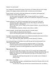 Psych 210 6 7 Docx Module 6 Sex And Gender Sex Biological Sex Charactersitics Genes