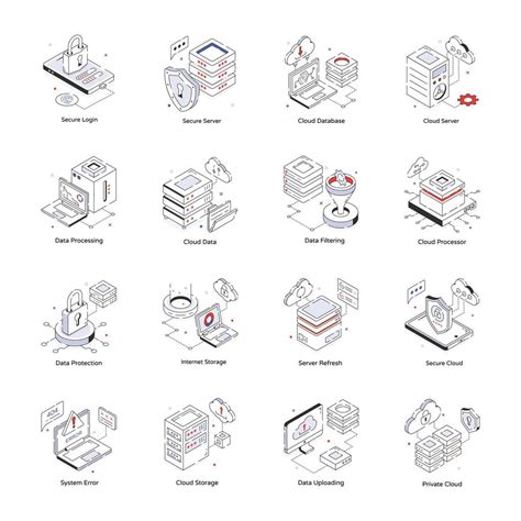 Pack Of Database Isometric Icons 19547687 Vector Art At Vecteezy