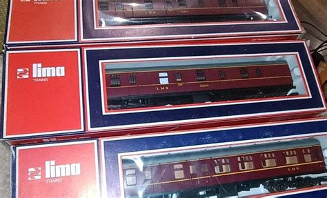 Lima 00 Gauge Lms Mk 1 Coaches Both No 30964 In Lms Maroon X 3 Boxed Ex