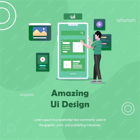 Premium Vector Ui Design For Smartphone Elements Collection Representations Of User Experience