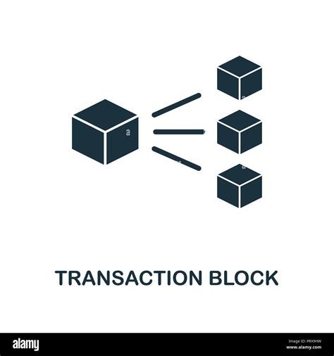 Transaction Block Icon Monochrome Style Design From Blockchain