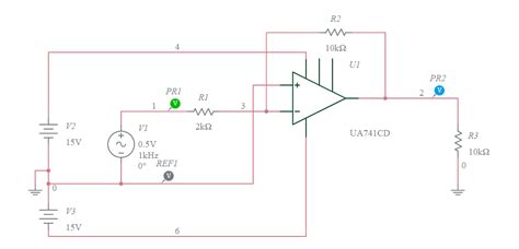 Inverting Op Amplifier Circuit Multisim Live