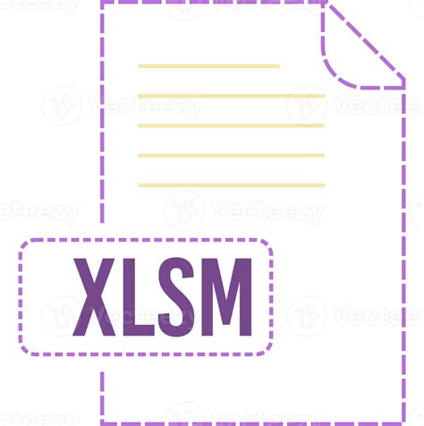 Creative Xlsm File Format Icon Dashed Outline Graphic 57325842 Png