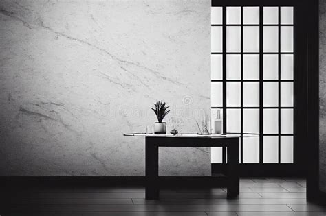 Clean Interior With Marble Decorations Empty Space Without People Stock Illustration