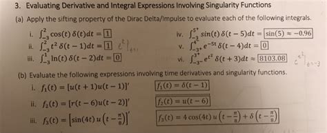 Solved Evaluating Derivative And Integral Expressions Chegg Com
