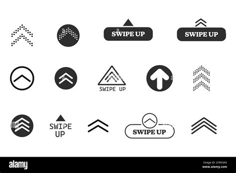 Swipe Up Slide Arrow Button Scroll Ui Icon Interface Simple Sign Set Of Buttons For Social