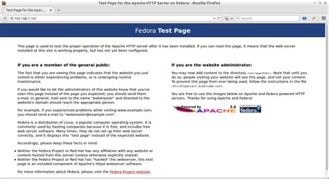 test page for the apache server on fedora mozilla firefox 001