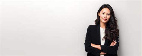 Confident Asian Business Woman Headshot In Modern Office Setting