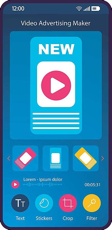 Photo Collage Maker Smartphone Interface Template Effect Content Maker Vector Effect Content