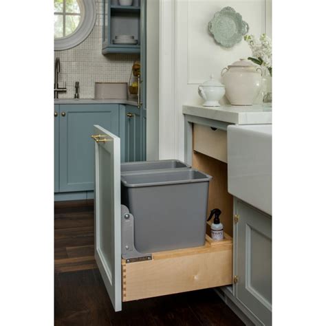 Rev A Shelf 4WC 24DM2 SC 21 W Double 30Qt Bottom Mount Trash Pull Out
