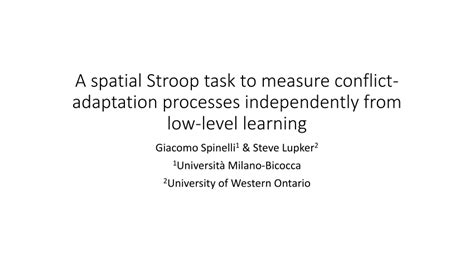 Pdf A Spatial Stroop Task To Measure Conflict Adaptation Processes Independently From Low