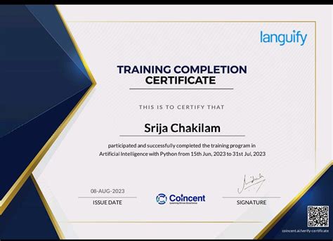 Srija Chakilam On Linkedin Coincent Internship Intern Artificialintelligence Python