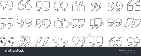 Diverse Quotation Marks Line Art Vector Stock Vector Royalty Free Shutterstock