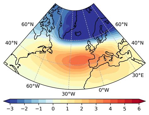 Python气象绘图 Lambert扇形投影，以冬季北大西洋涛动（nao）经典模态空间分布为例 知乎