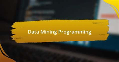 Data Mining Programming Quiz Sg