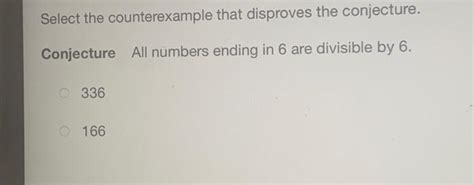 Solved Select The Counterexample That Disproves The