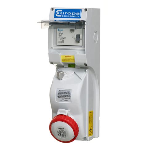 Europa Sisraw325v Rccb Protected Socket 3pne Type A 32a Ip65 415v