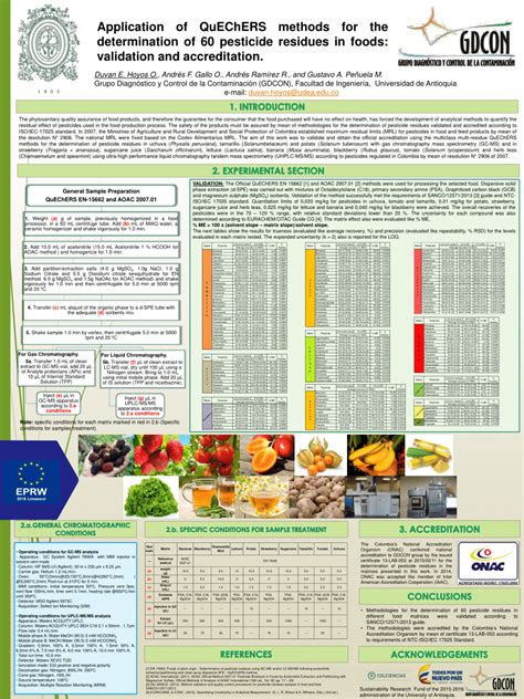Pdf Application Of Quechers Methods For The Determination Of 60 Pesticide Residues In Foods