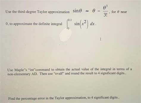 Solved 03 Use The Third Degree Taylor Approximation Sino ~