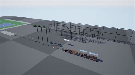 3d Model Tennis Court Game Ready Ue Vr Ar Low Poly Cgtrader