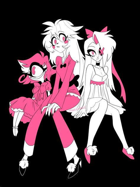 Charlie Morningstar Vaggie And Niffty Hazbin Hotel Drawn By Nashides Danbooru
