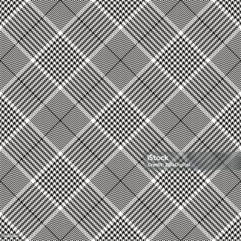 글렌 패턴 재킷 스커트 바지 코트 또는 다른 봄 또는 가을 패브릭 프린트에 대한 검은 색과 흰색의 원활한 대각선 사냥개 치아