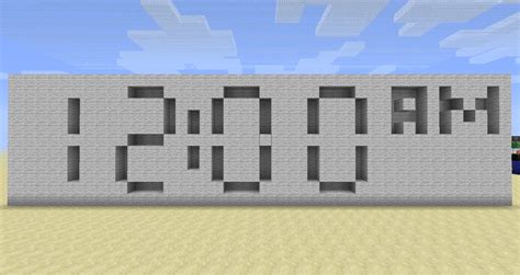 Piston Driven 12hr Digital Clock In Game Time Minecraft Map