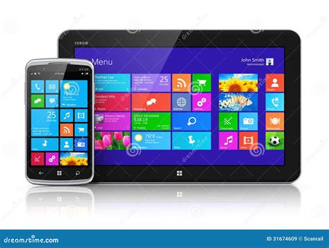 Mobile Devices With Touchscreen Interface Stock Illustration
