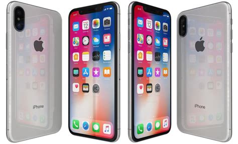 Apple Iphone X Silver 3d Model Turbosquid 1210216
