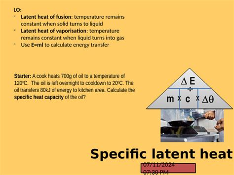 Specific Latent Heat Teaching Resources