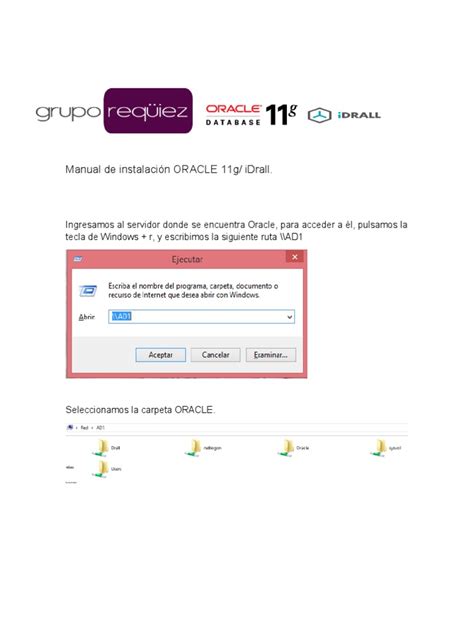 Manual De Instalación Oracle 11g Pdf Informática Tecnología