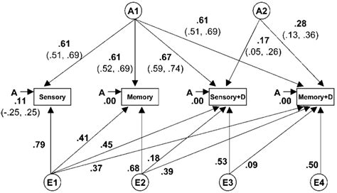 Model Of Additive Genetic A And Unshared Environmental E Influences Download Scientific