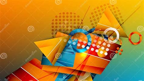 Abstract Background Overlapping Circles Rectangles And Triangles