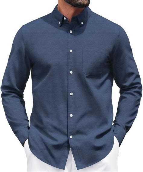 Coofandy Mens Button Down Shirt Wrinkle Free Shirt Long Sleeve Business
